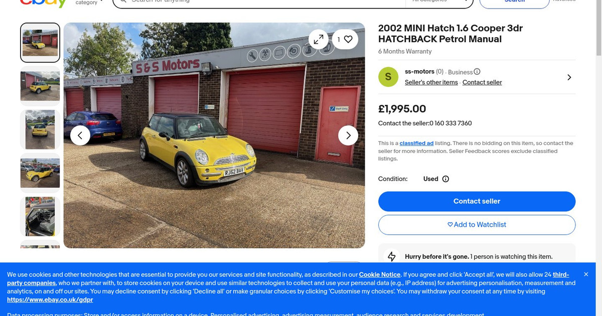 RJ52 BAV | 2002 Mini Cooper - Free History Check | UKCarData.co.uk