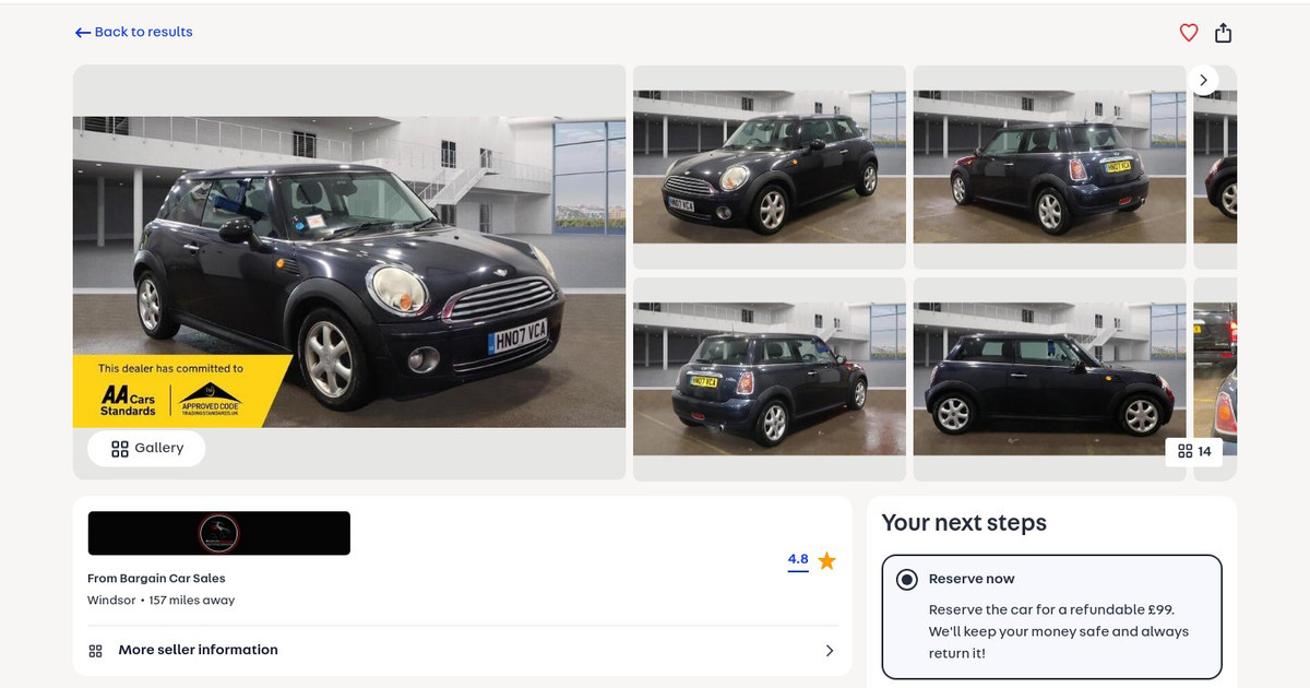 HN07 VCA | 2007 Mini One - Free History Check | UKCarData.co.uk