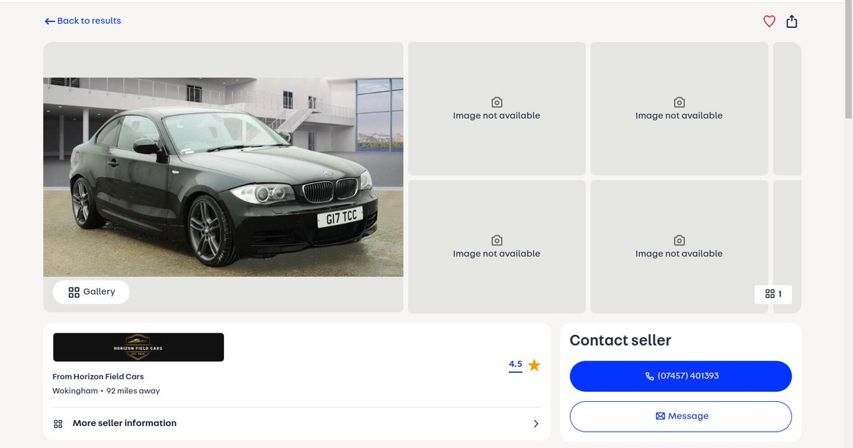 G17 TCC | 2010 BMW 1 Series - Free History Check | UKCarData.co.uk