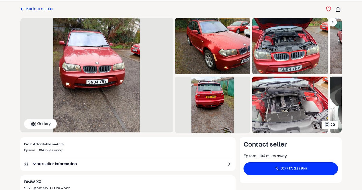 SN04 VMV | 2004 BMW X3 - Free History Check | UKCarData.co.uk