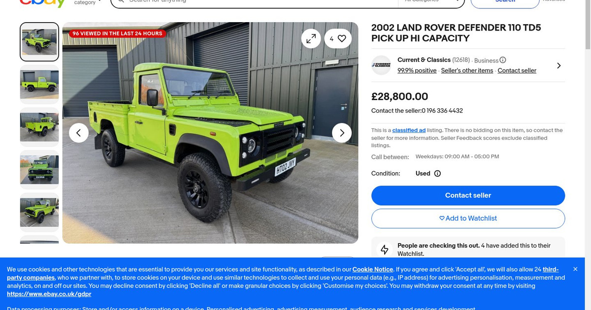 HT02 JVY | 2002 Land Rover Defender 110 - Free History Check ...