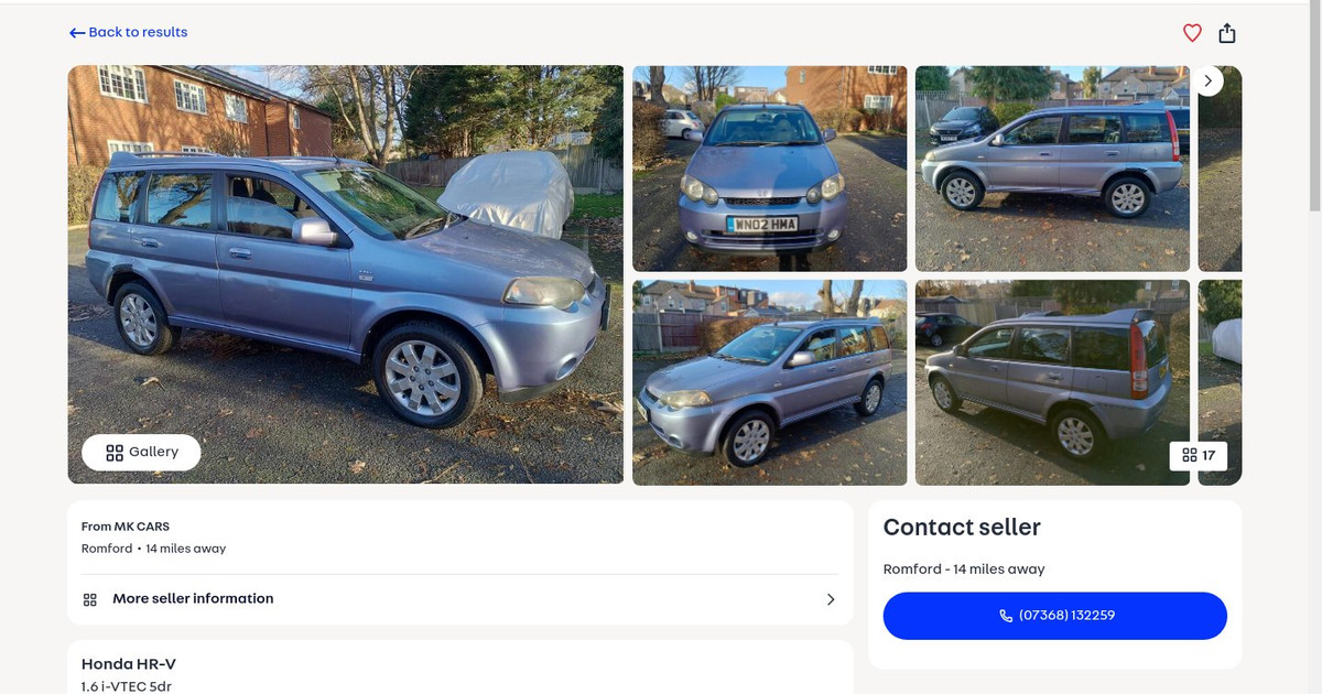 WN02 HMA | 2002 Honda HR-V - Free History Check | UKCarData.co.uk