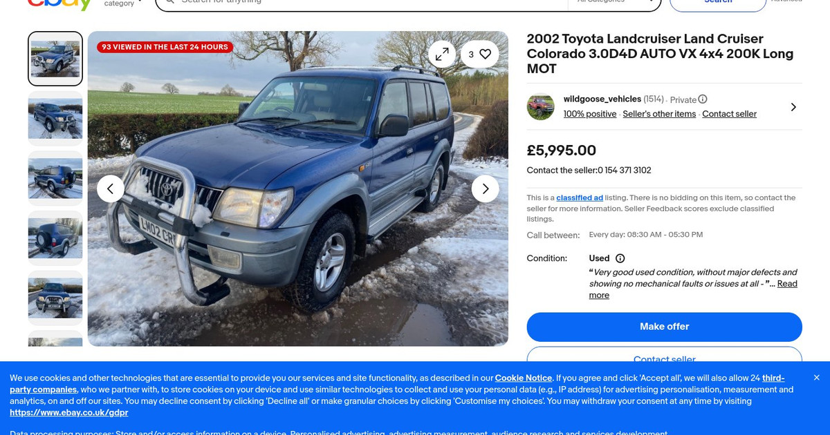 LM02 CRF | 2002 Toyota Landcruiser - Free History Check | UKCarData.co.uk